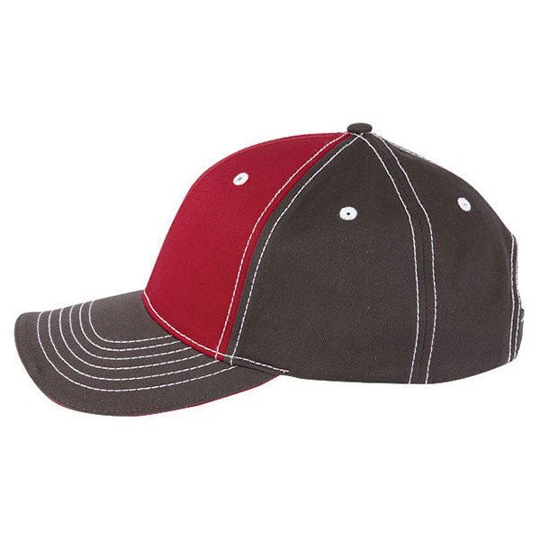 Paramount Apparel Cardinal/Charcoal Cotton Twill Cap