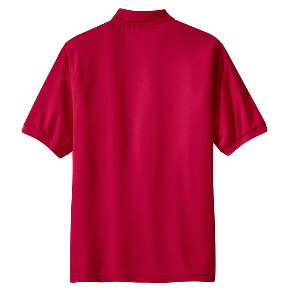 Port Authority Men's Red Silk Touch Polo with Pocket