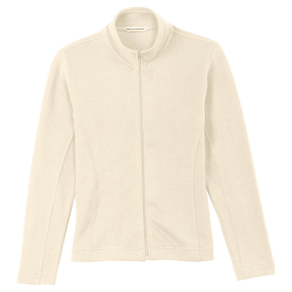 Port Authority Women's Ivory Flatback Rib Full-Zip Jacket