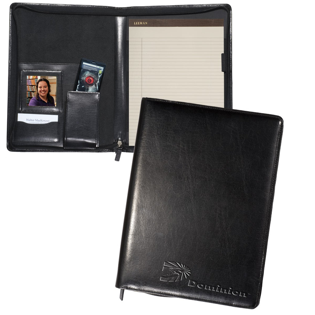 Leeman Black Zippered Magnetic Photo Portfolio