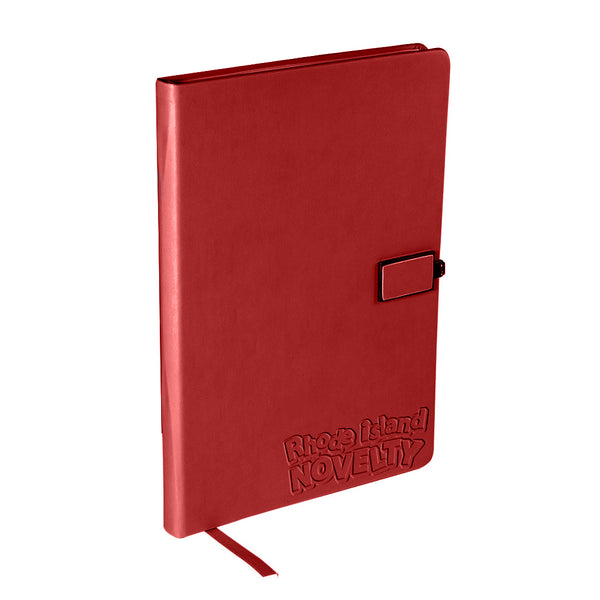 Leeman Red Tuscany Journal with Magnetic Badge Closure