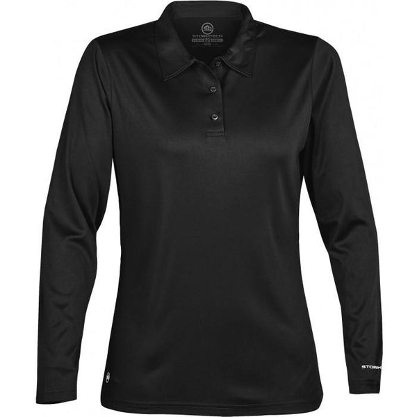 Stormtech Women's Black L/S Apollo H2X-Dry Polo