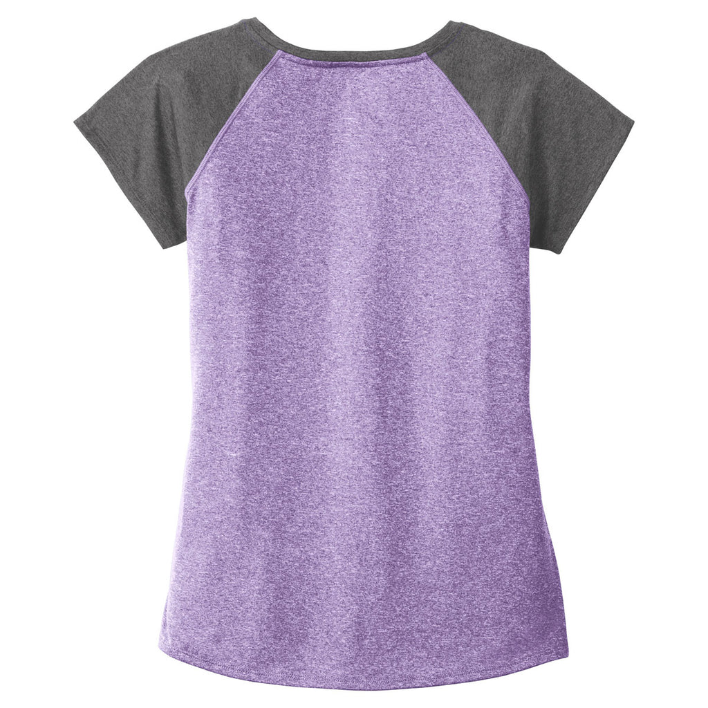 Sport-Tek Women's Purple Heather-On-Heather Contender Scoop Neck Tee