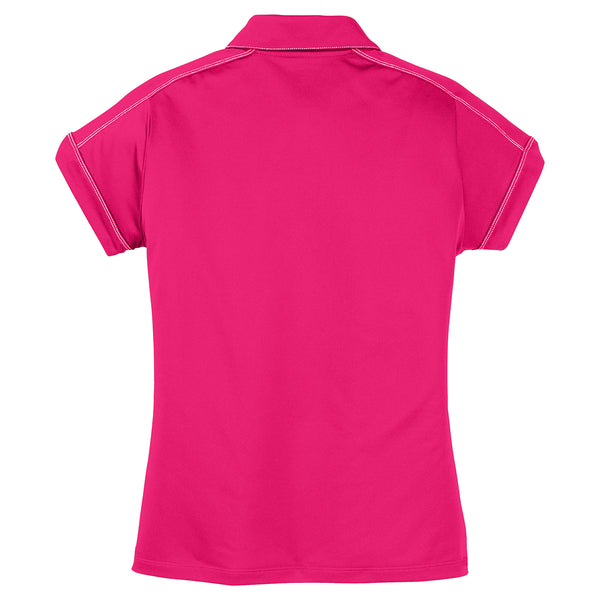 Sport-Tek Women's Pink Raspberry Contrast Stitch Micropique Sport-Wick
