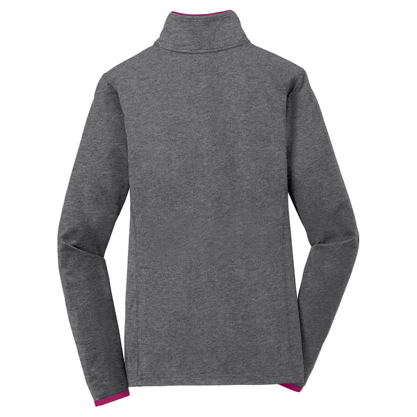 Sport-Tek Women's Charcoal Grey Heather/Pink Rush Sport-Wick Stretch C