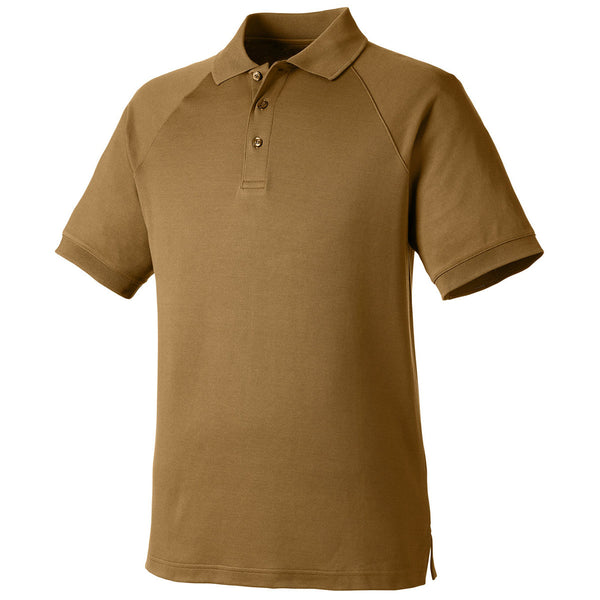 Harriton Men's Coyote Brown Charge Snag and Soil Protect Polo