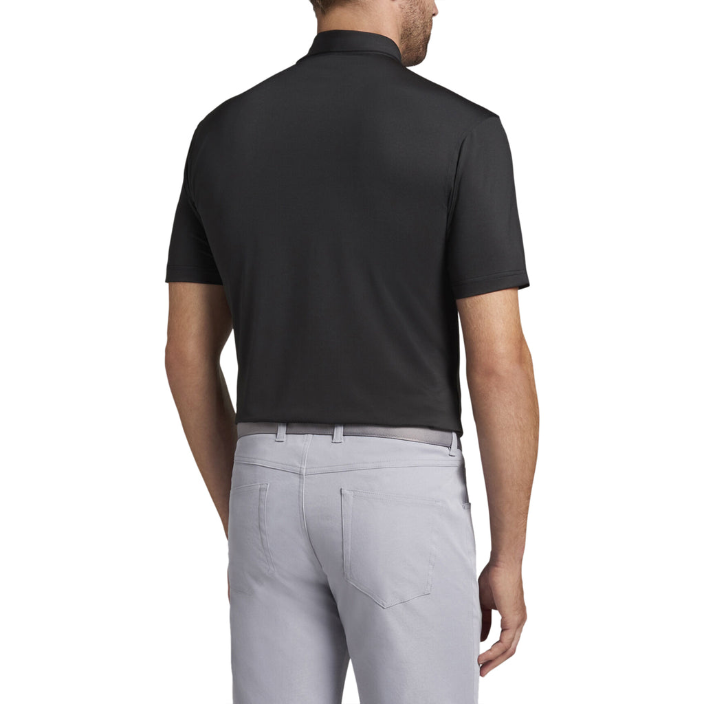 Peter Millar Men's Black Solid Performance Polo with Sean Collar