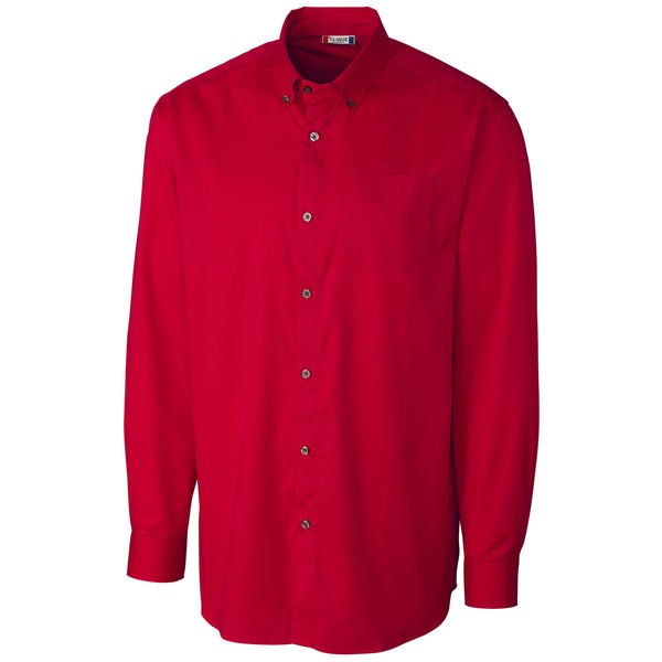 Clique Men's Deep Red Long Sleeve Avesta Stain Resistant Twill