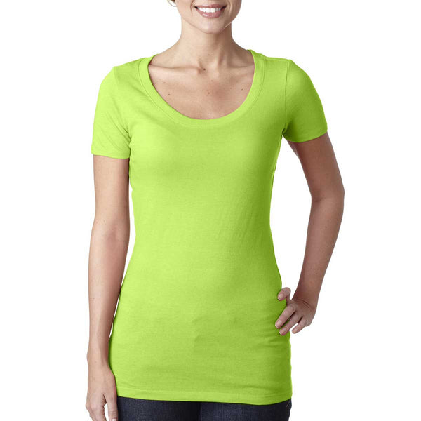 Next Level Women's Neon Green Scoop Neck Tee