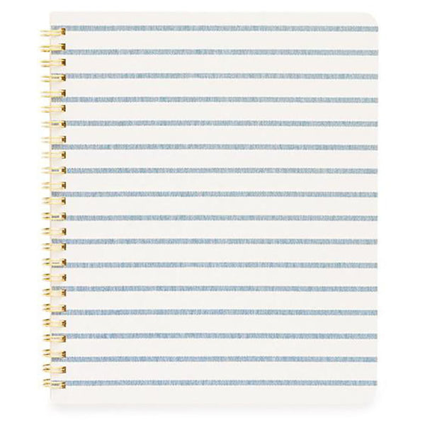 Sugar Paper Blue Breton Stripe Spiral Notebook