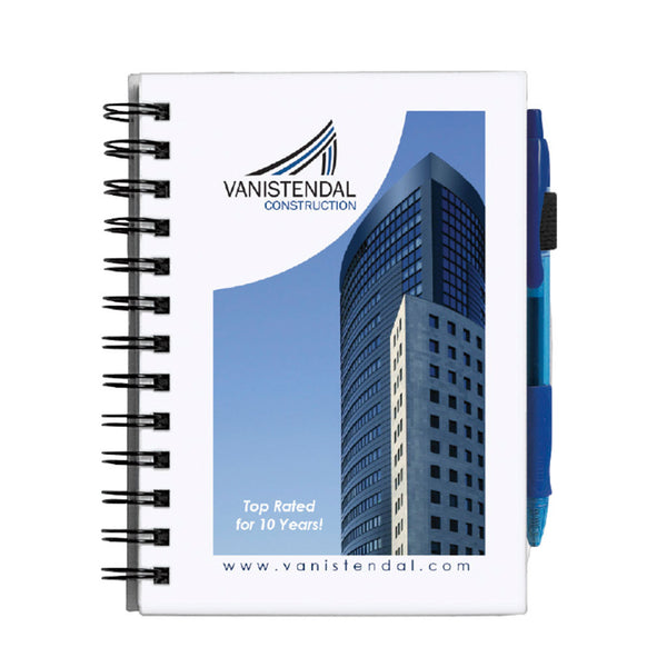 BIC White 4 Color Process Chipboard Cover Notebook