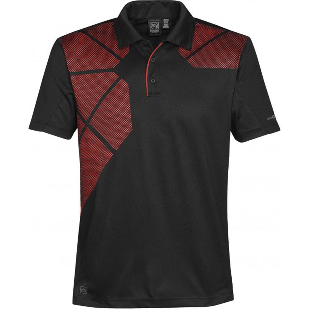 Stormtech Men's Black/True Red Prism Performance Polo