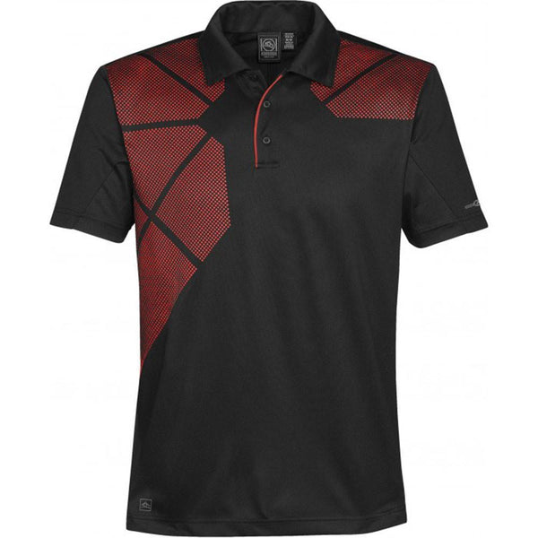 Stormtech Men's Black/True Red Prism Performance Polo