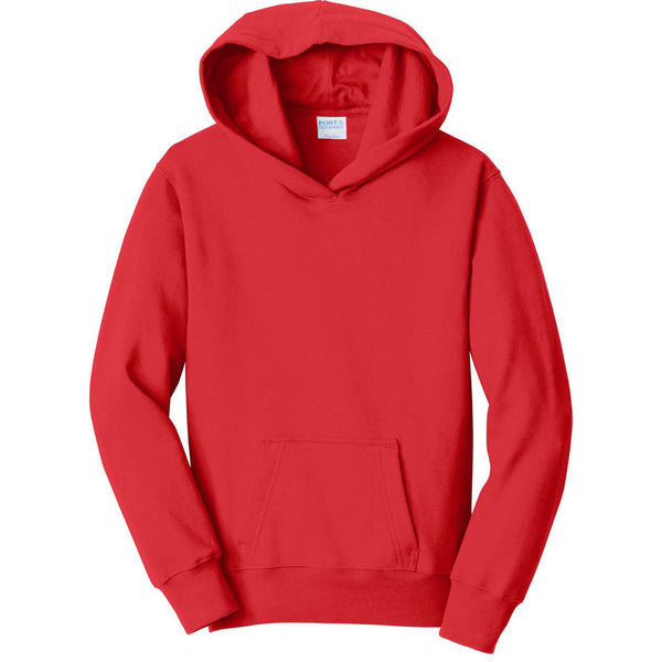 Port & Company Youth Bright Red Fan Favorite Fleece Pullover Hooded Sw