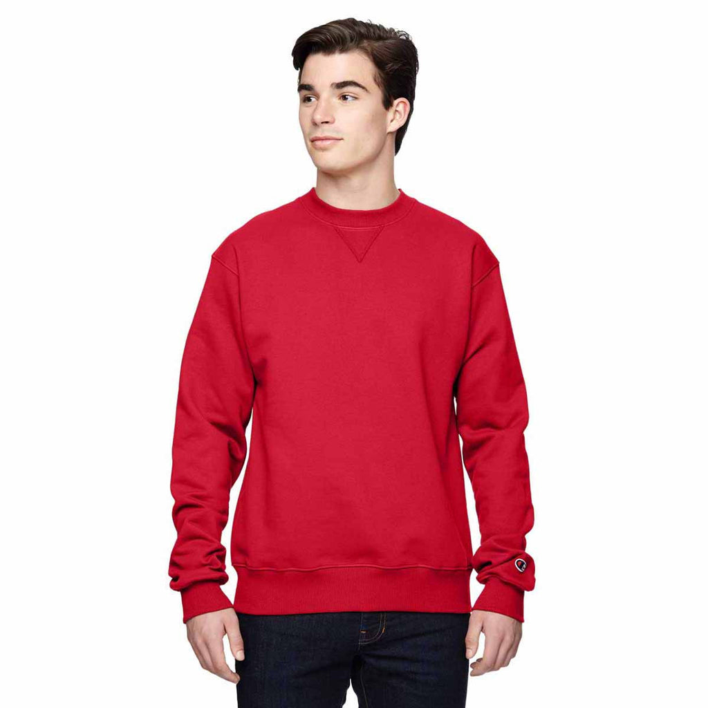Champion Men's Sport Red for Team 365 Cotton Max 9.7-Ounce Crew