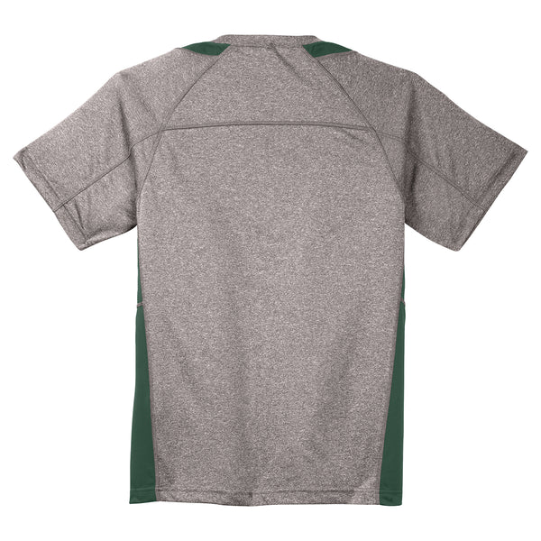 Sport-Tek Men's Vintage Heather/Forest Green Heather Colorblock Conten