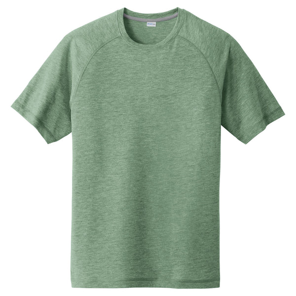 Sport-Tek Men's Forest Green Heather PosiCharge Tri-Blend Wicking Ragl
