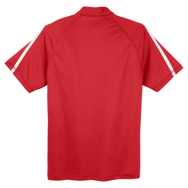 Sport-Tek Men's True Red/ White PosiCharge Micro-Mesh Colorblock Polo