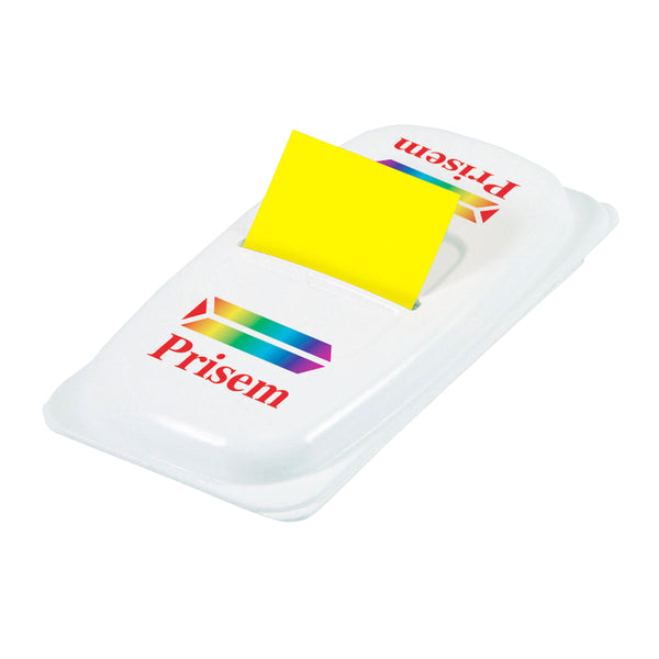 Post-It White Dispenser with Yellow Flag Custom Printed Designer 2 Dis