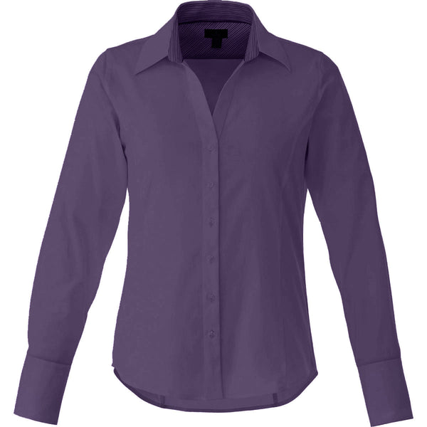 Elevate Women's Dark Plum Cromwell Long Sleeve Shirt