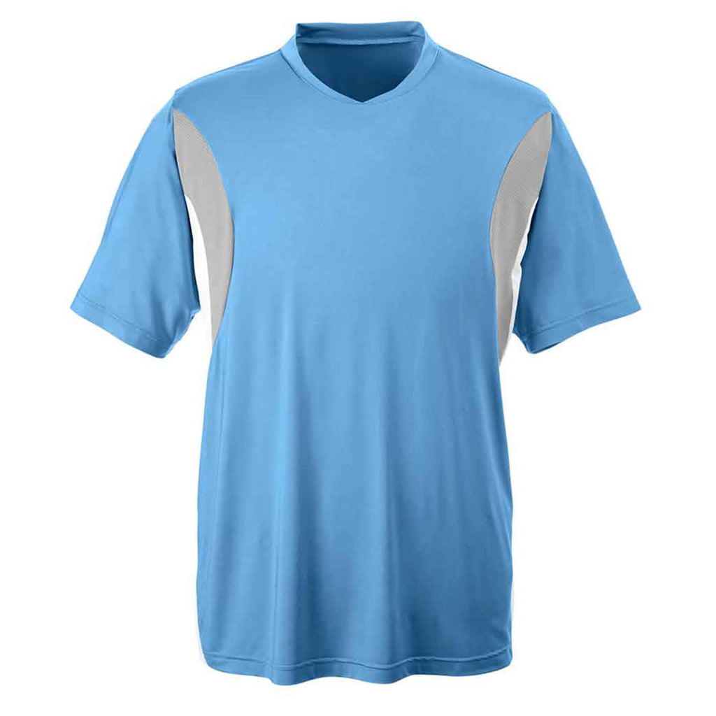 Team 365 Men's Sport Light Blue Short-Sleeve Athletic V-Neck Tournamen