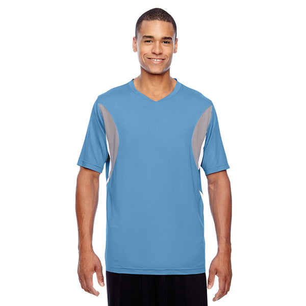 Team 365 Men's Sport Light Blue Short-Sleeve Athletic V-Neck Tournamen