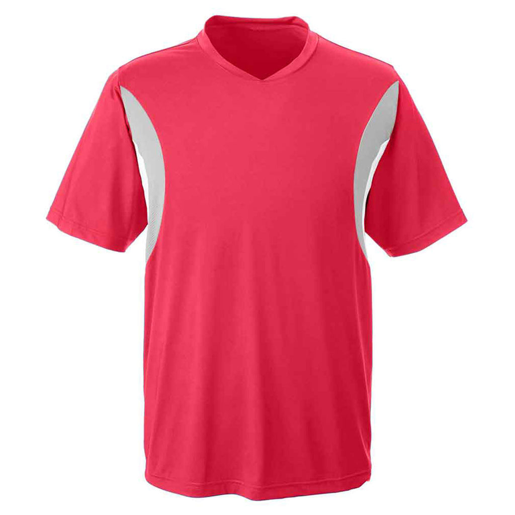 Team 365 Men's Sport Red Short-Sleeve Athletic V-Neck Tournament Jerse