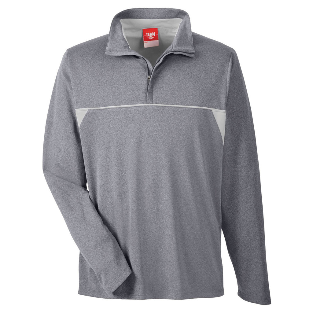 Team 365 Men's Athletic Heather Excel Melange Interlock Performance Qu
