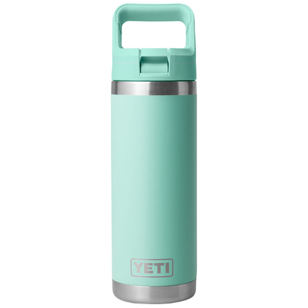 YETI Seafoam Rambler 18 oz Water Bottle W/ Color Matching Straw Cap